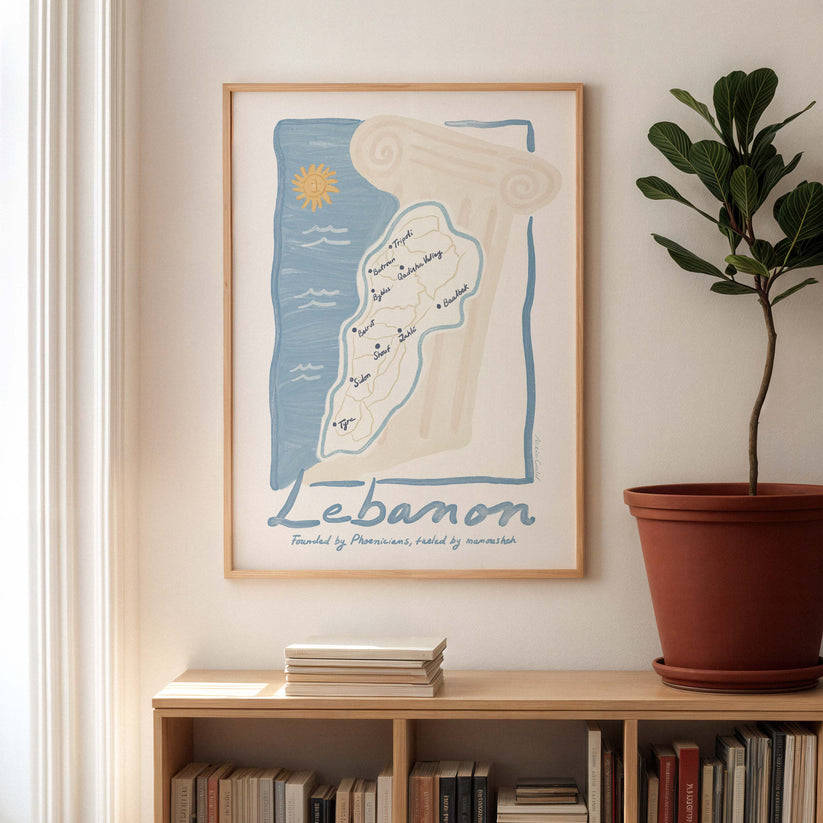 Map of Lebanon Phoenician foundations Art Print | Alizée Castel ...
