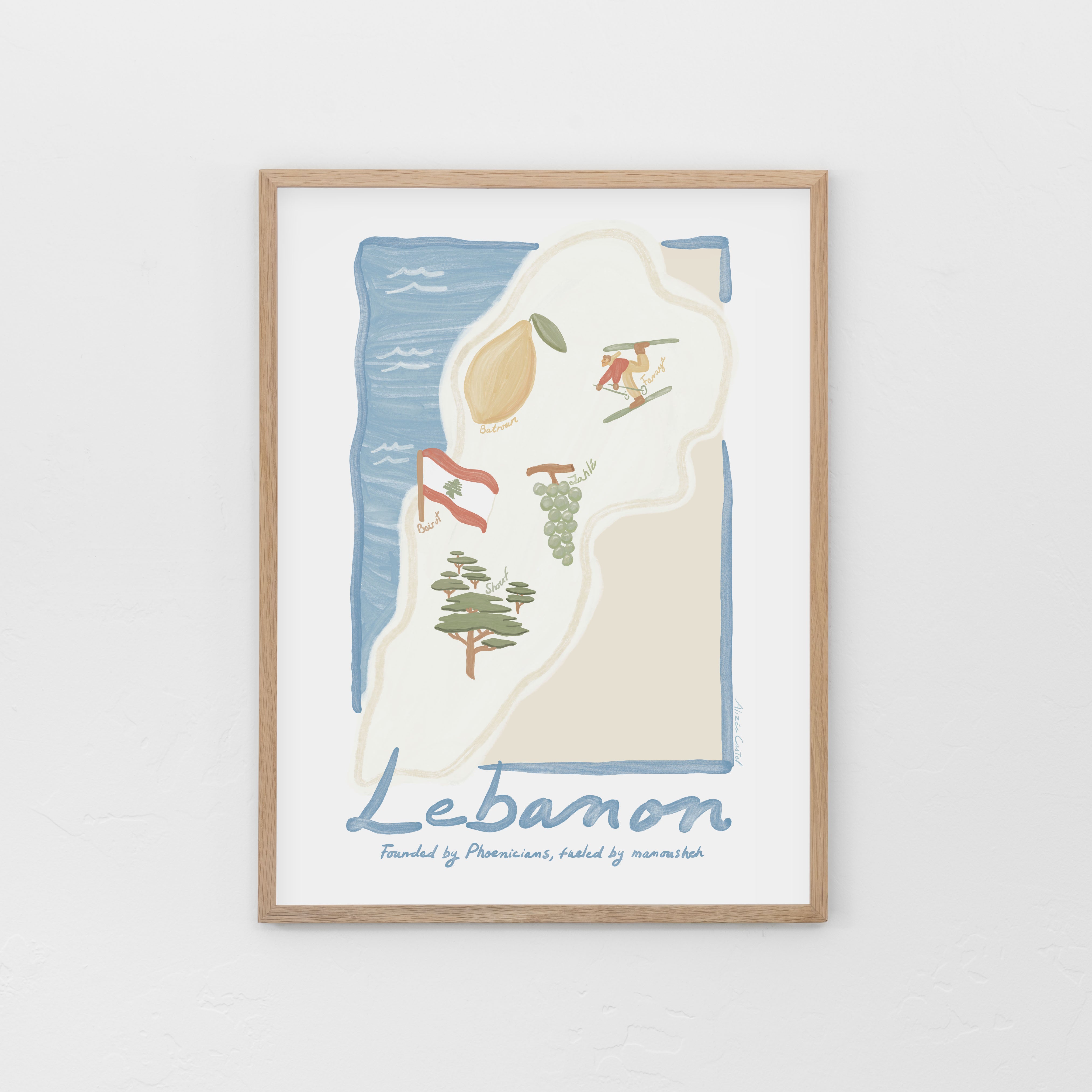 Map of Lebanon Joyful Tribute Art Print | Alizée Castel – Alizee Castel