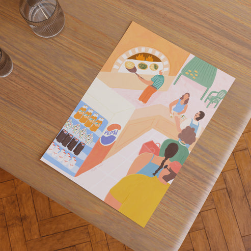 In line for manoushe #3 Art Print | Alizée Castel – Alizee Castel